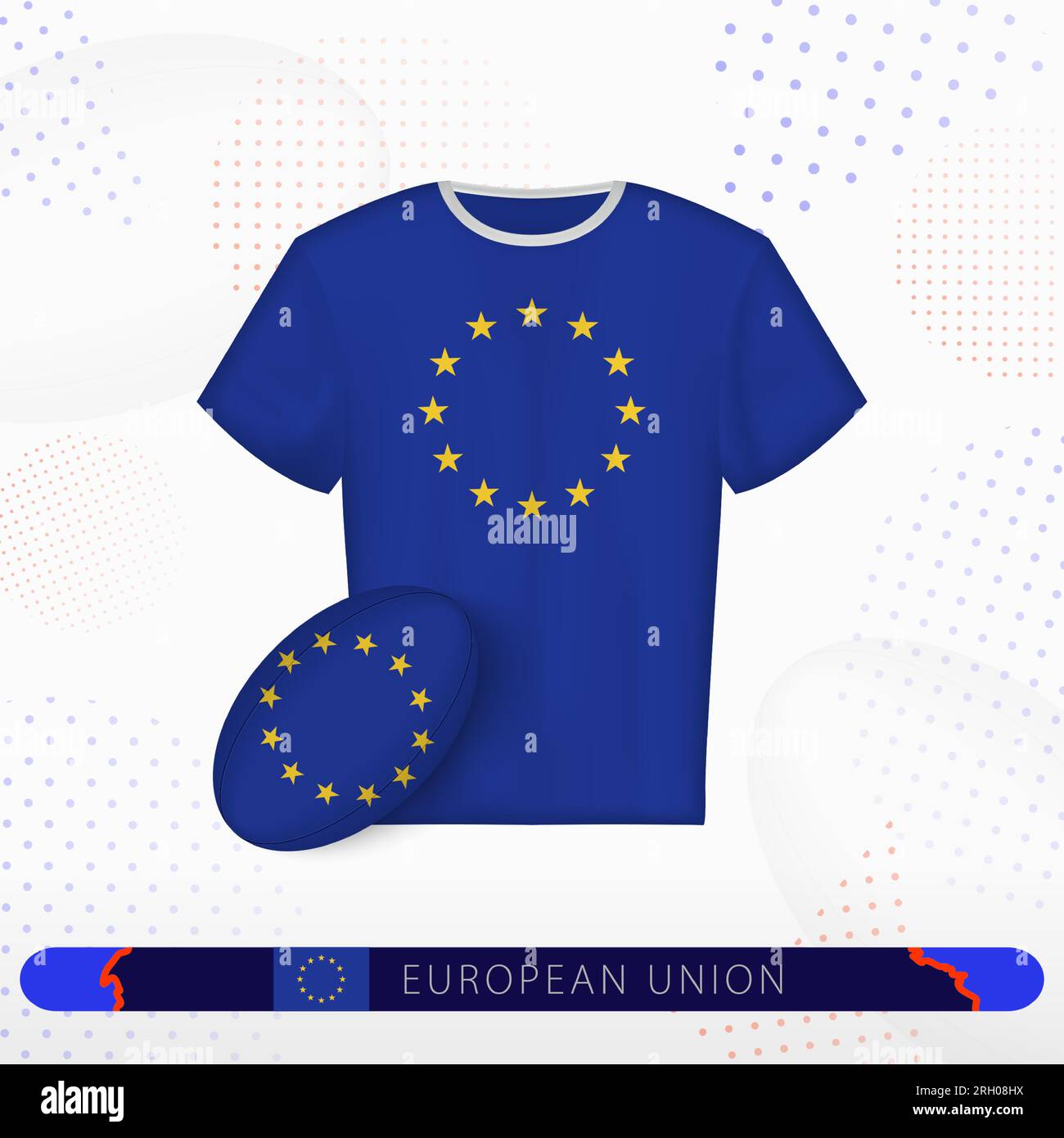 European Union rugby jersey with rugby ball of European Union on ...