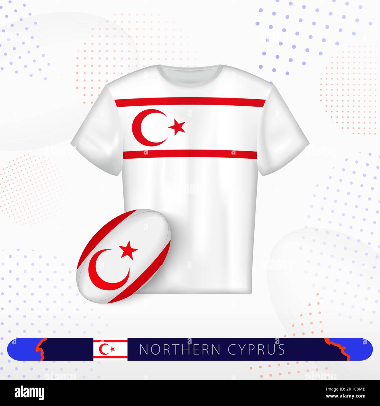 Northern Cyprus rugby jersey with rugby ball of Northern Cyprus on ...
