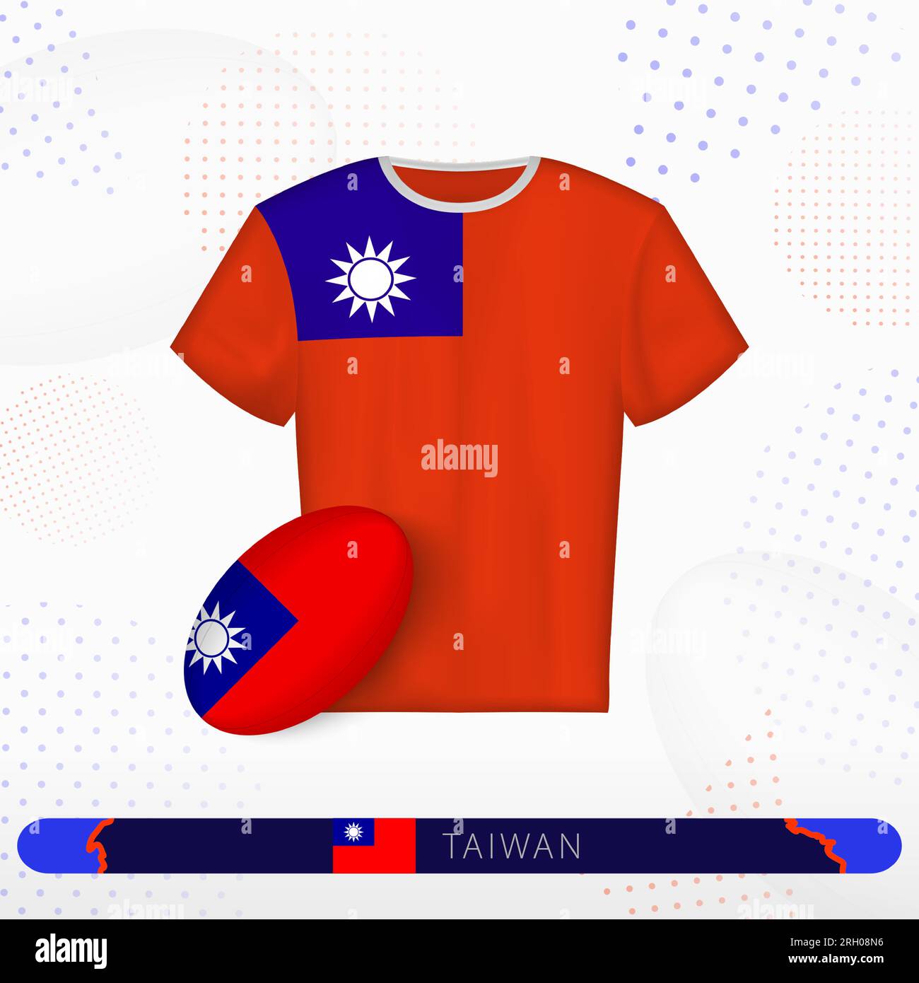Taiwan rugby jersey with rugby ball of Taiwan on abstract sport ...