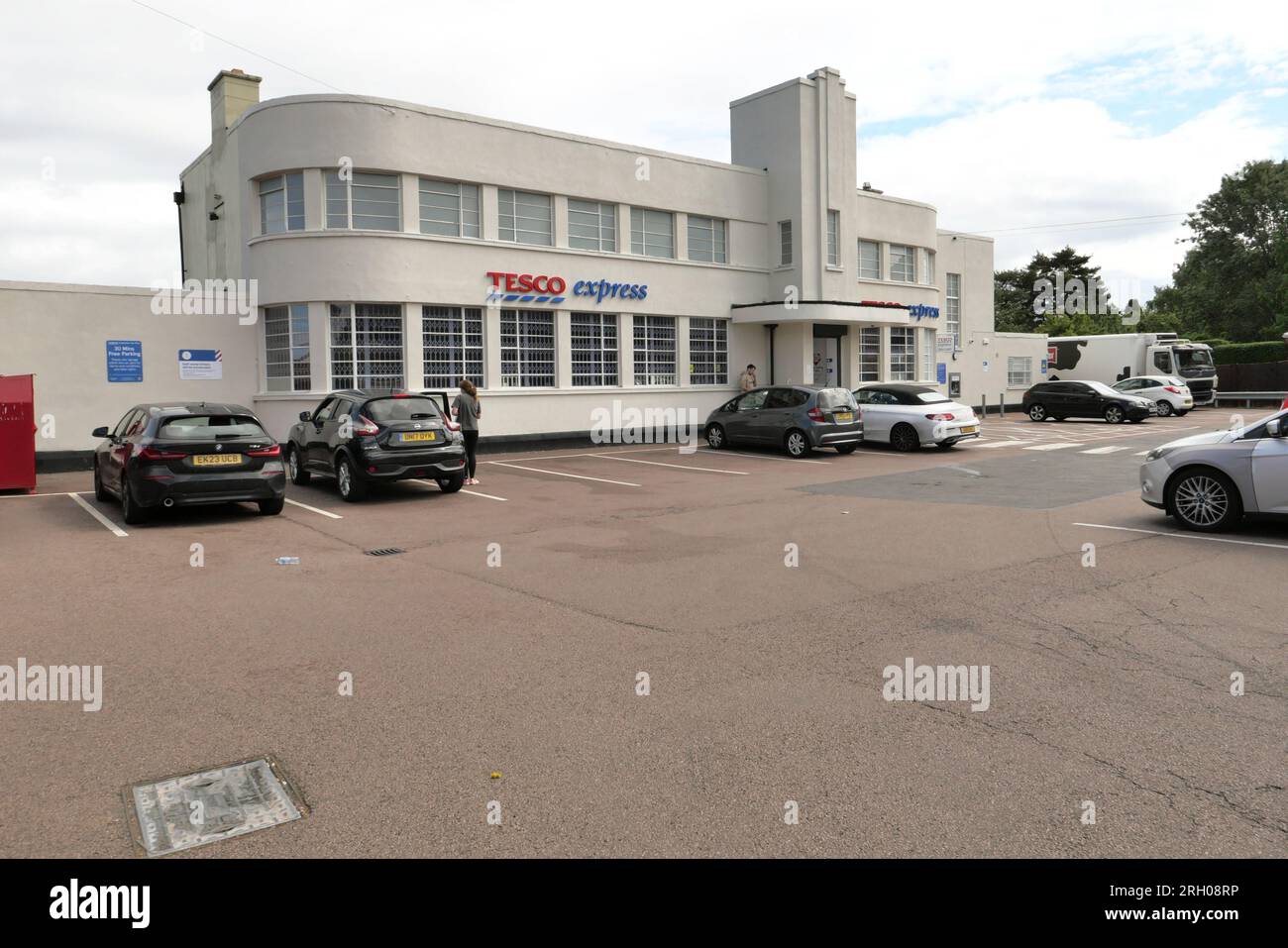 Blue Pool Tesco Express Littleover Derby UK. Classic Art Deco Building ...