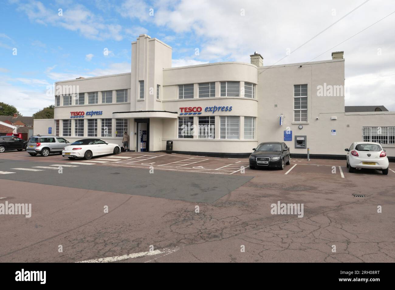 Blue Pool Tesco Express Littleover Derby UK. Classic Art Deco Building ...