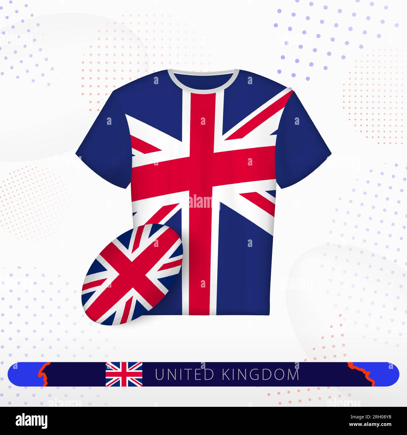 United Kingdom rugby jersey with rugby ball of United Kingdom on ...