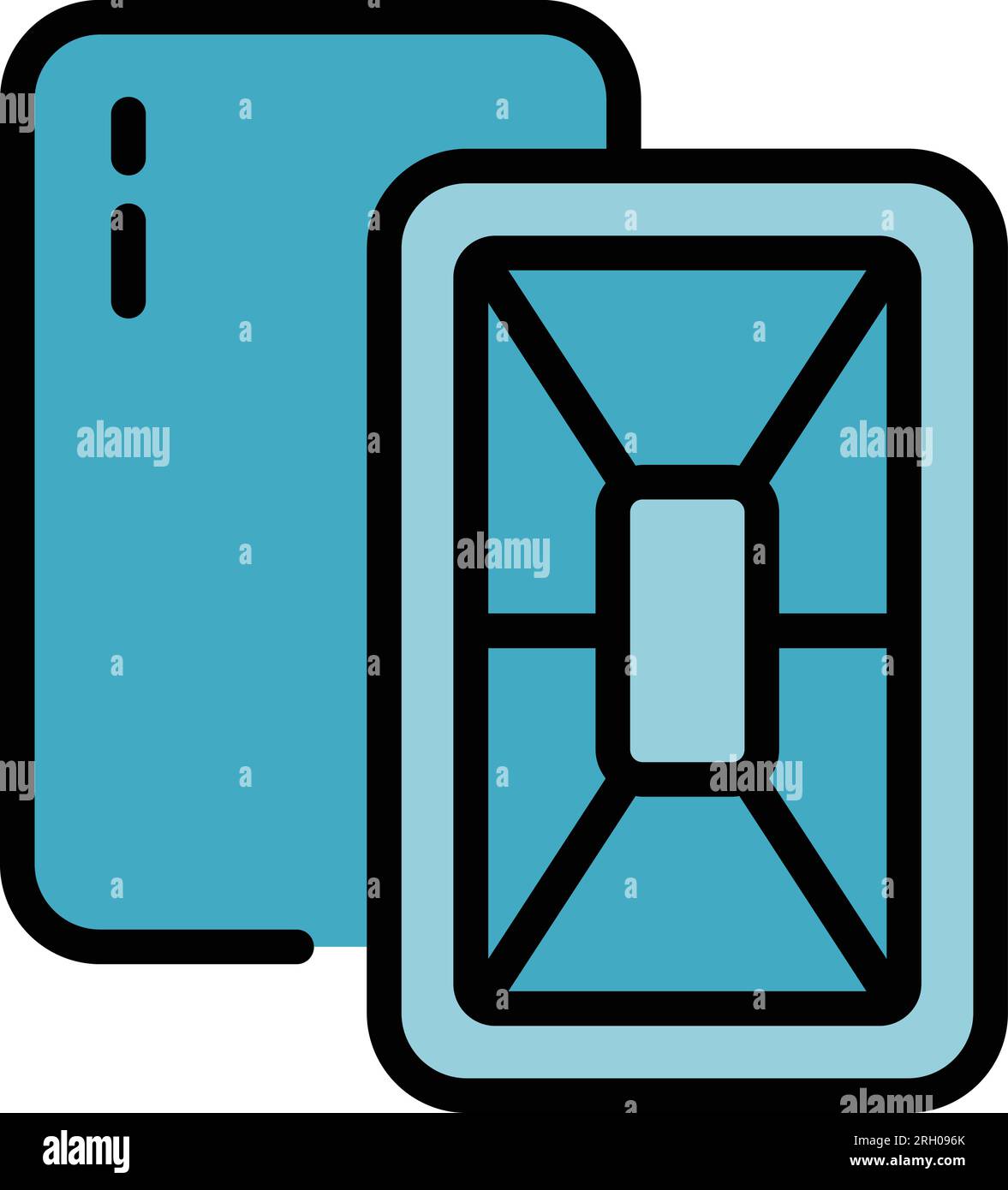 Mobile case icon outline vector. Smartphone cover. Device protect color ...