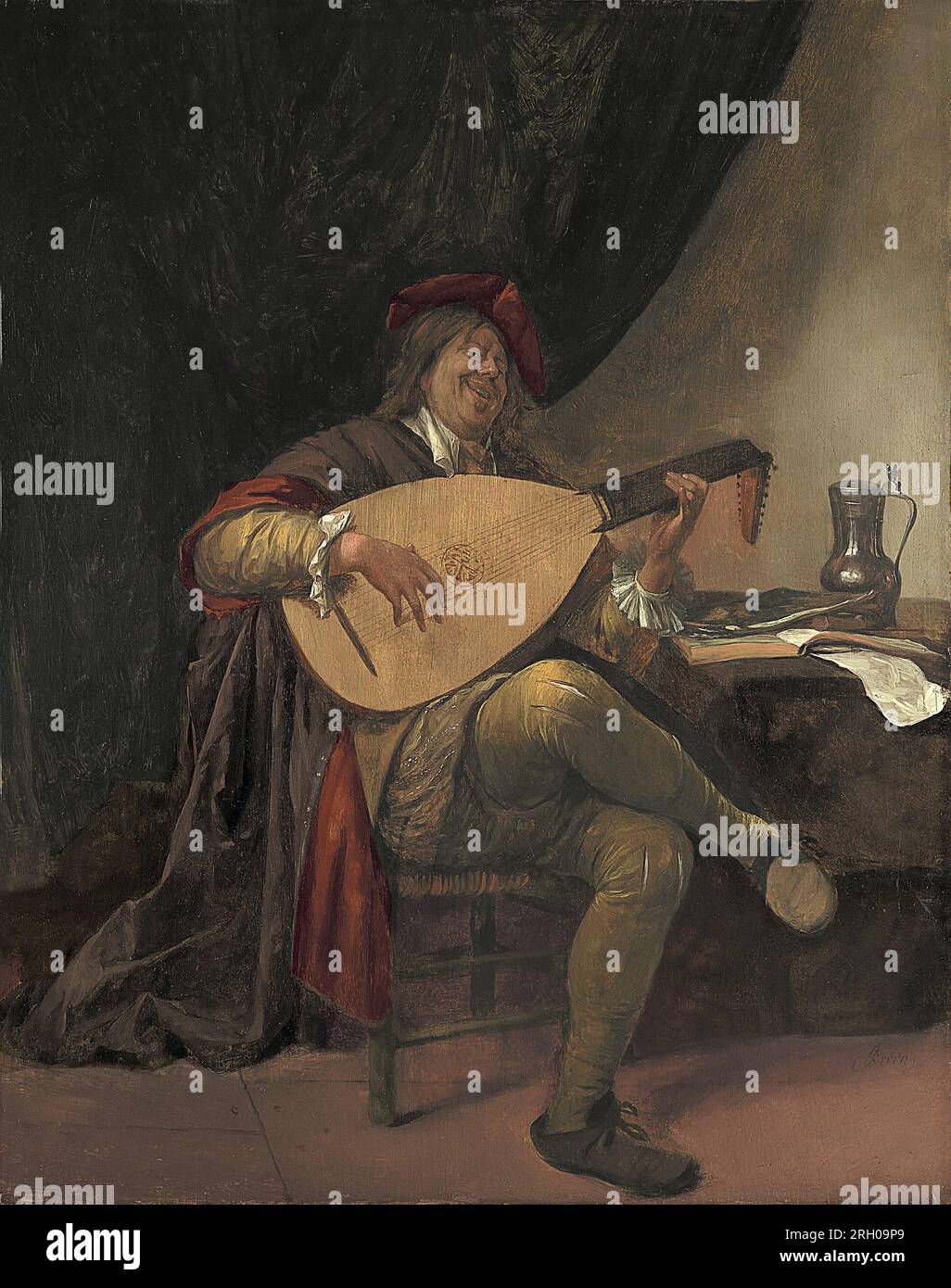Self-Portrait playing the Lute Deutsch: 3. Viertel 17. Jh.English: 3rd ...