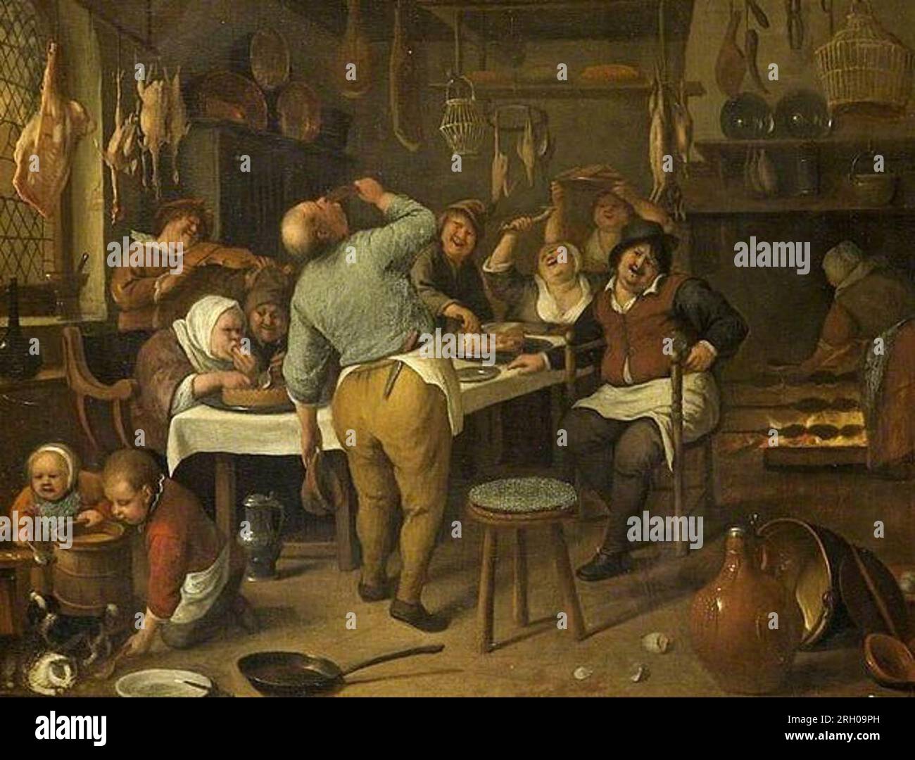 The Fat Kitchen between 1650 and 1655 by Jan Steen Stock Photo - Alamy