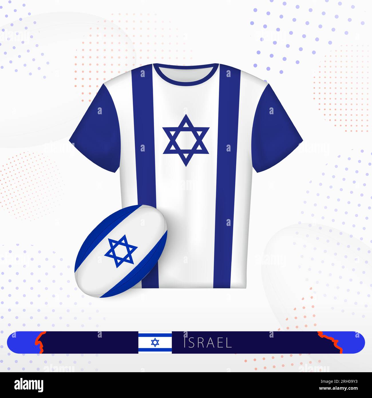 Israel rugby jersey with rugby ball of Israel on abstract sport ...