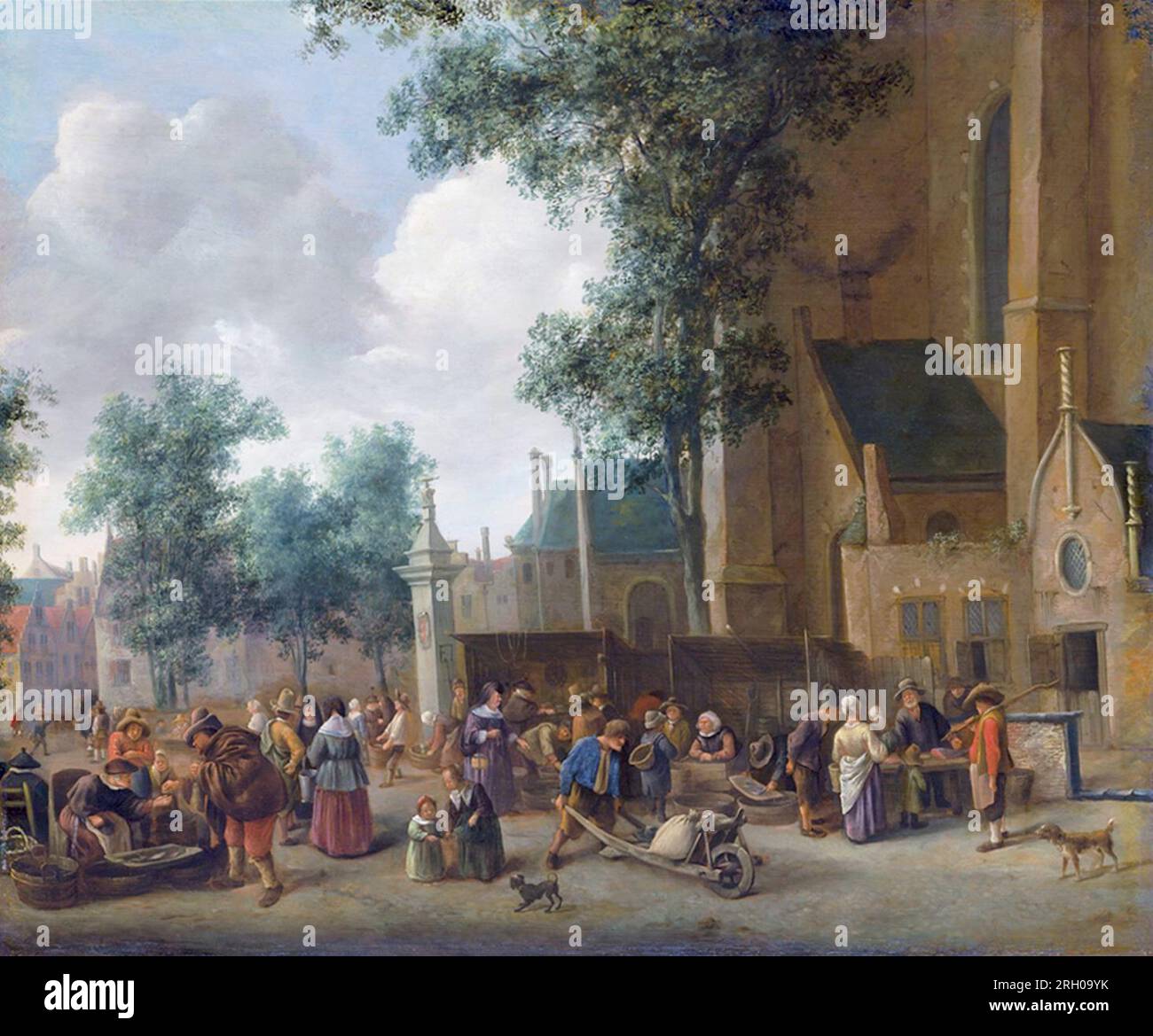 The river-fish market in the Hague between 1650 and 1652 by Jan Steen ...