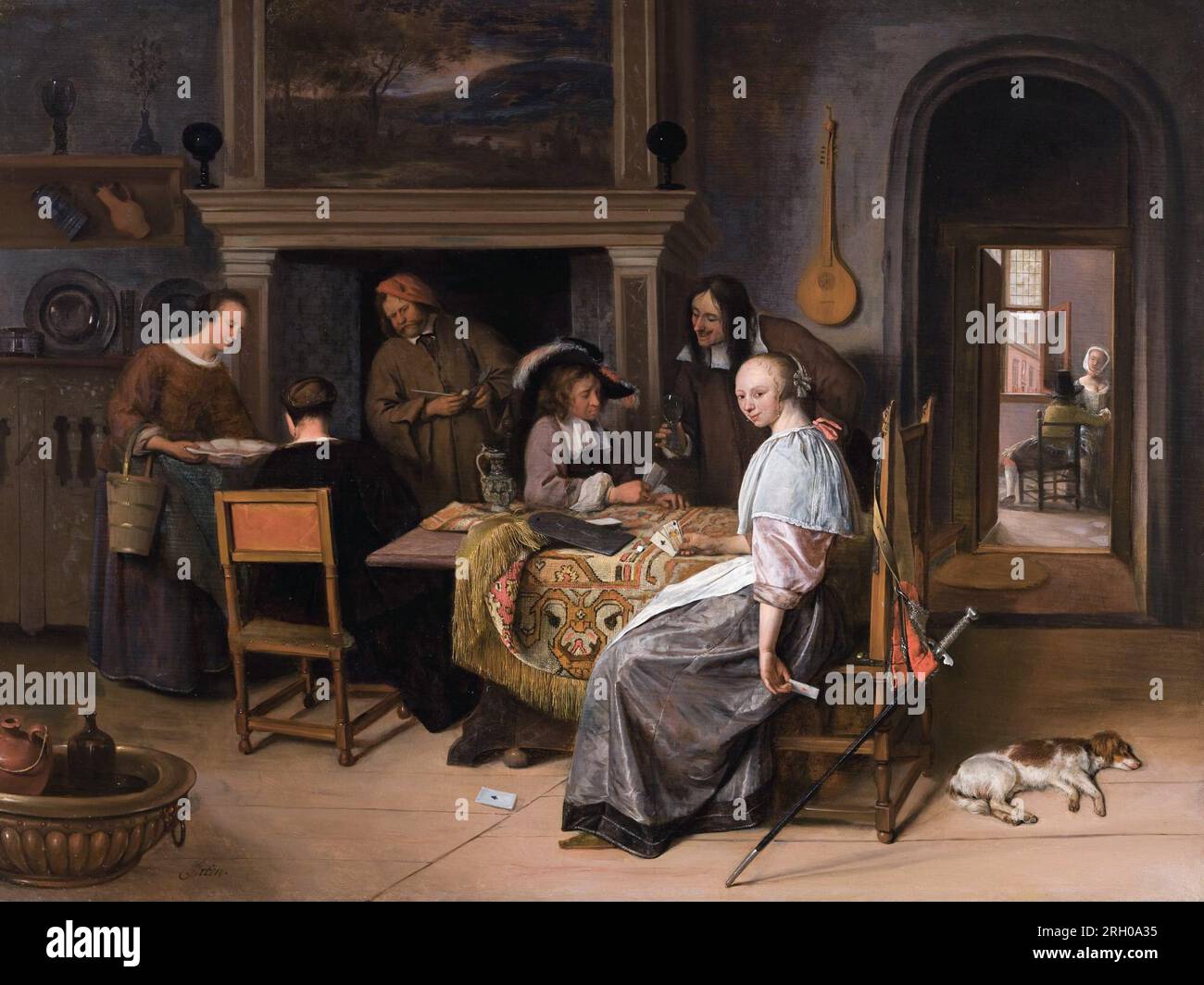 The Card Players in an Interior circa 1660 by Jan Steen Stock Photo - Alamy