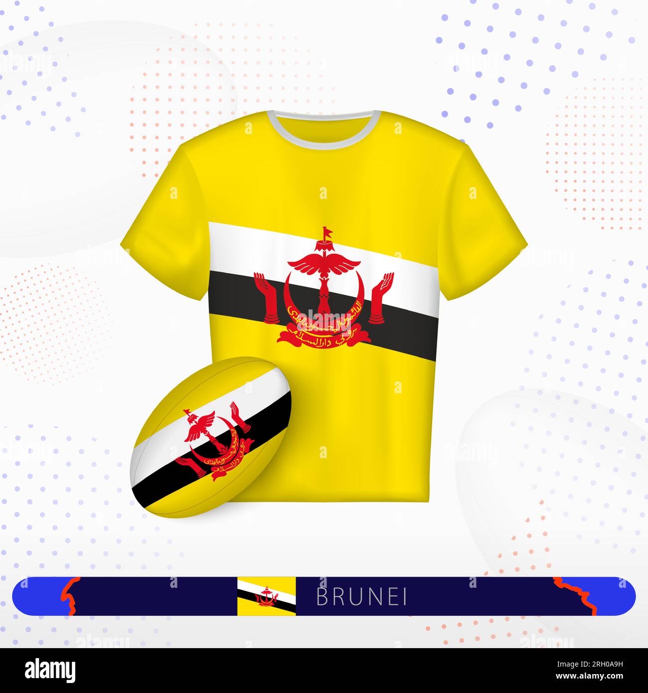 Brunei rugby jersey with rugby ball of Brunei on abstract sport ...