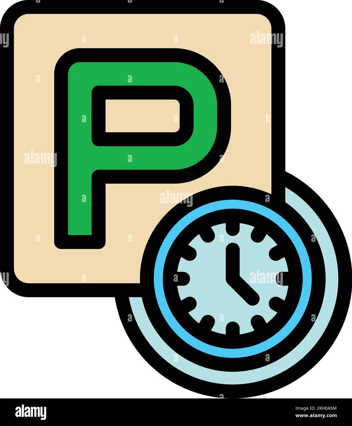 Parking time icon outline vector. Car space. Park zone color flat Stock Vector Image & Art - Alamy