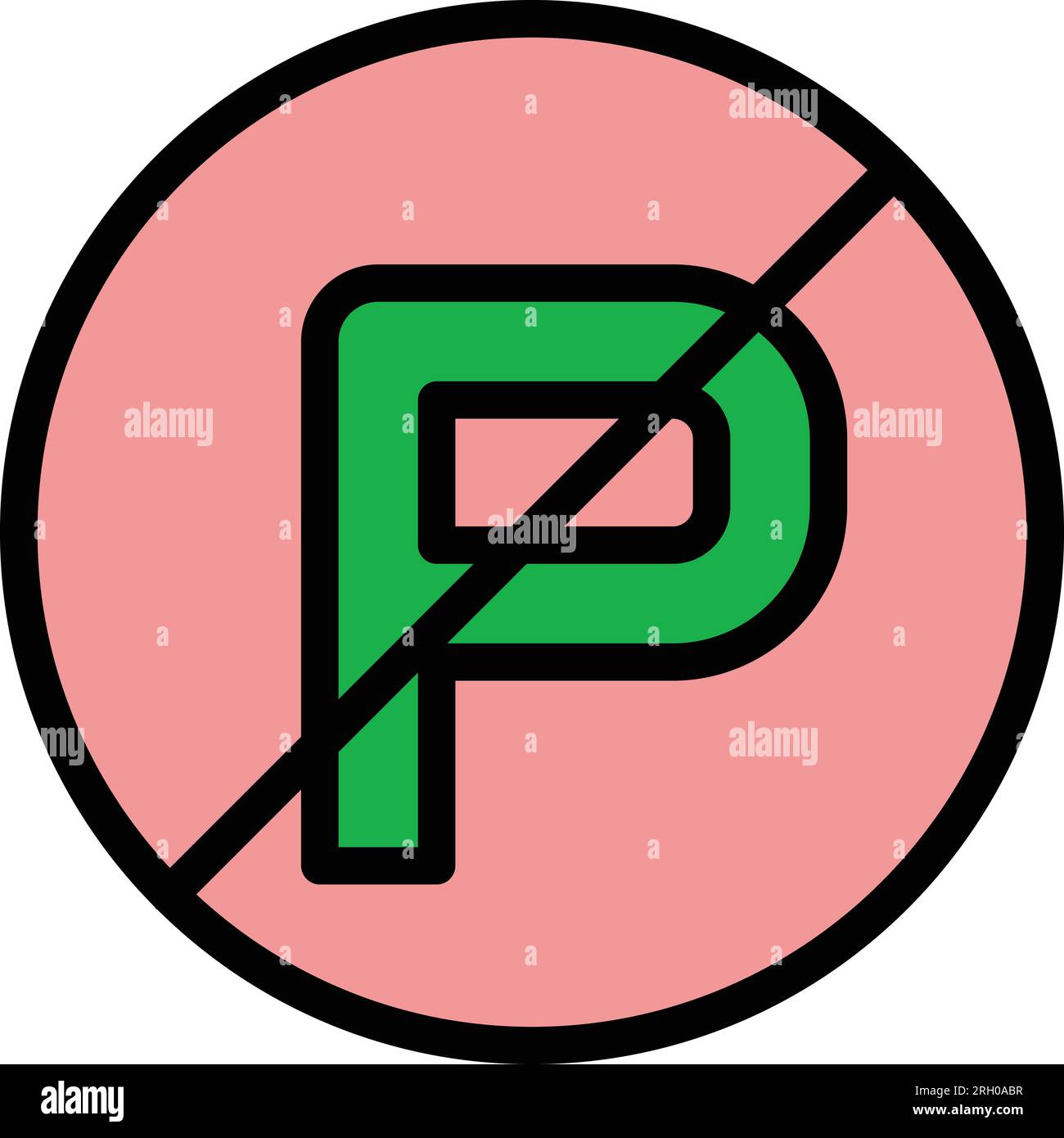 No parking sign icon outline vector. Parking place. Zone traffic color ...