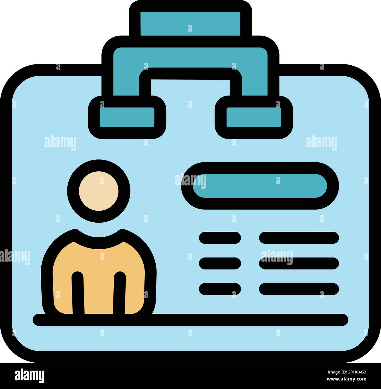 Conference id card icon outline vector. Computer video. Team zoom color ...