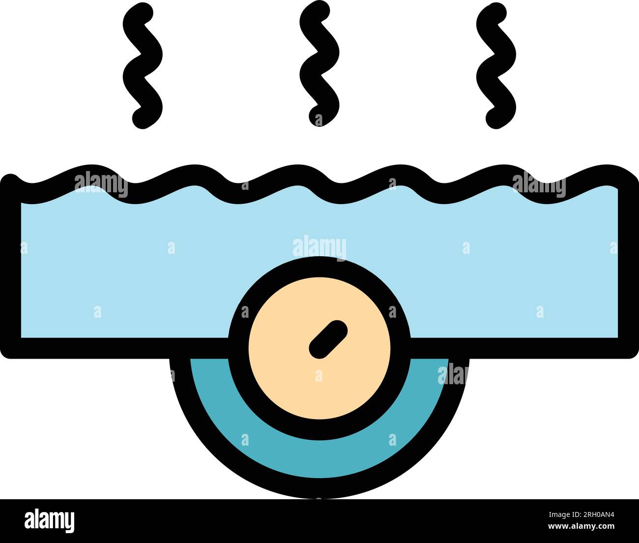 Gas boiler system icon outline vector. Home water. Hot energy color ...