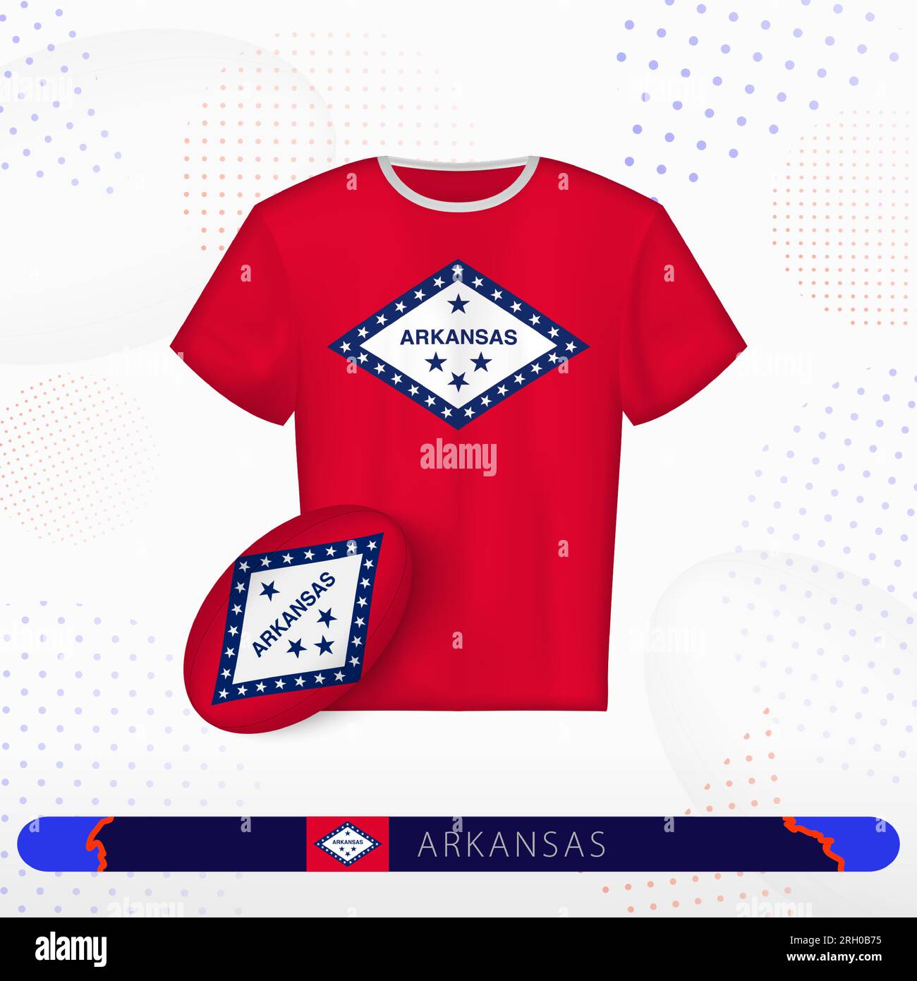 Arkansas rugby jersey with rugby ball of Arkansas on abstract sport ...