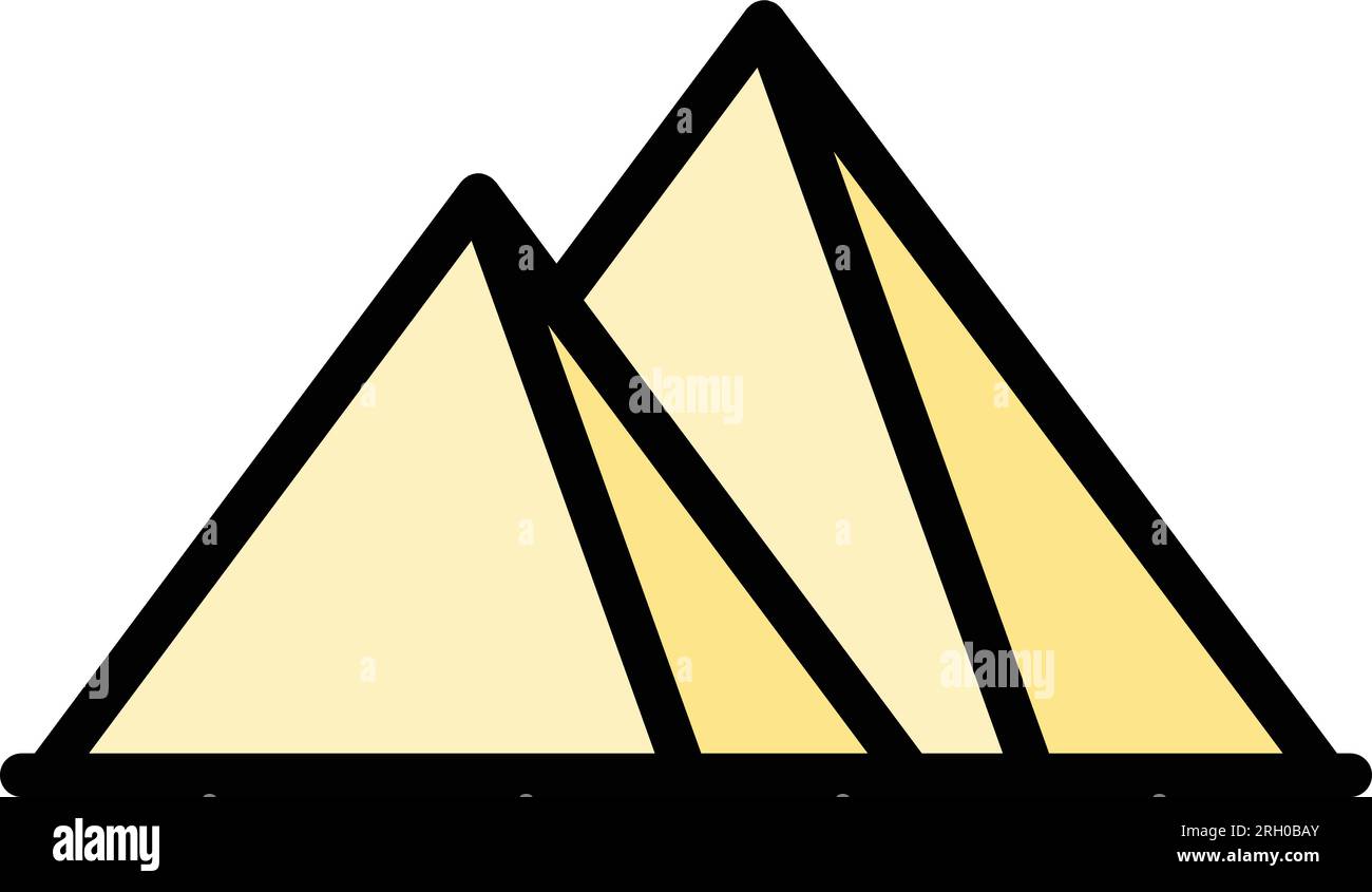 Ancient pyramid icon outline vector. Egypt desert. Sand desert color ...