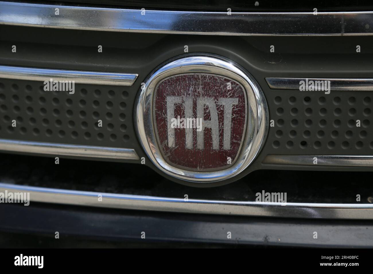 salvador, bahia, brazil - august 11, 2023: Fiat symbol seen on a ...