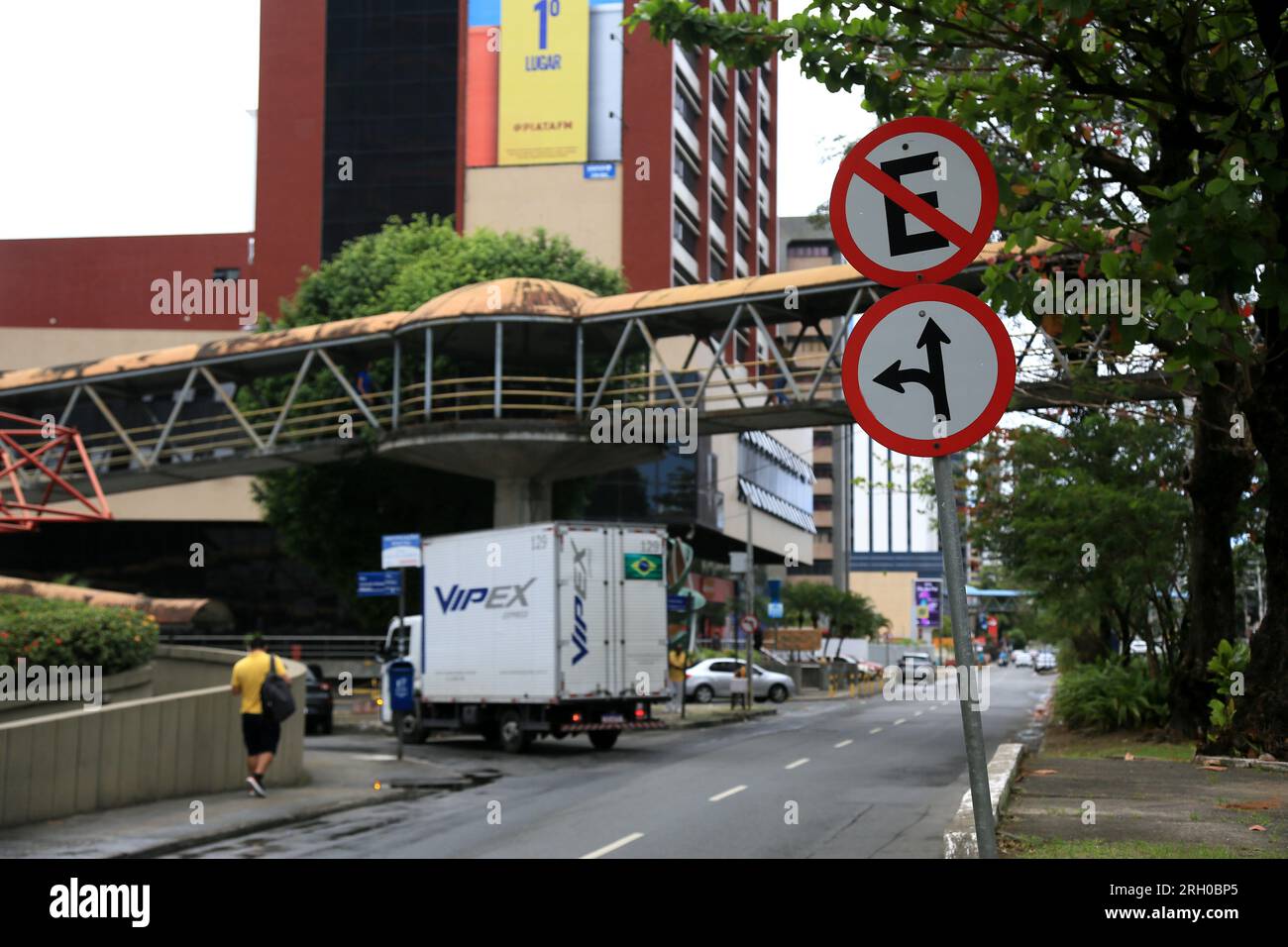 salvador, bahia, brazil - august 11, 2023: road signs indicate parking ...