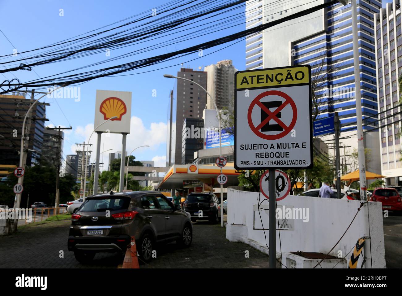 salvador, bahia, brazil - august 11, 2023: traffic signs indicate ...