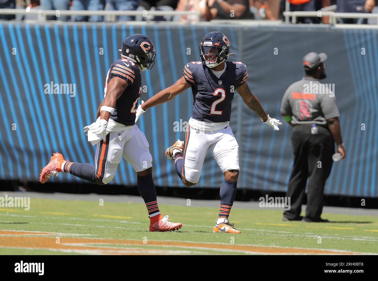 Chicago Bears wide receiver DJ Moore (2) celebrates after scoring a ...