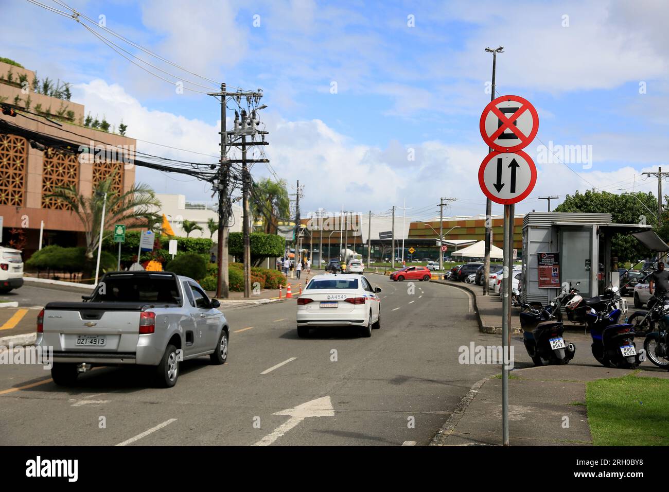 salvador, bahia, brazil - august 11, 2023: traffic signs indicate ...
