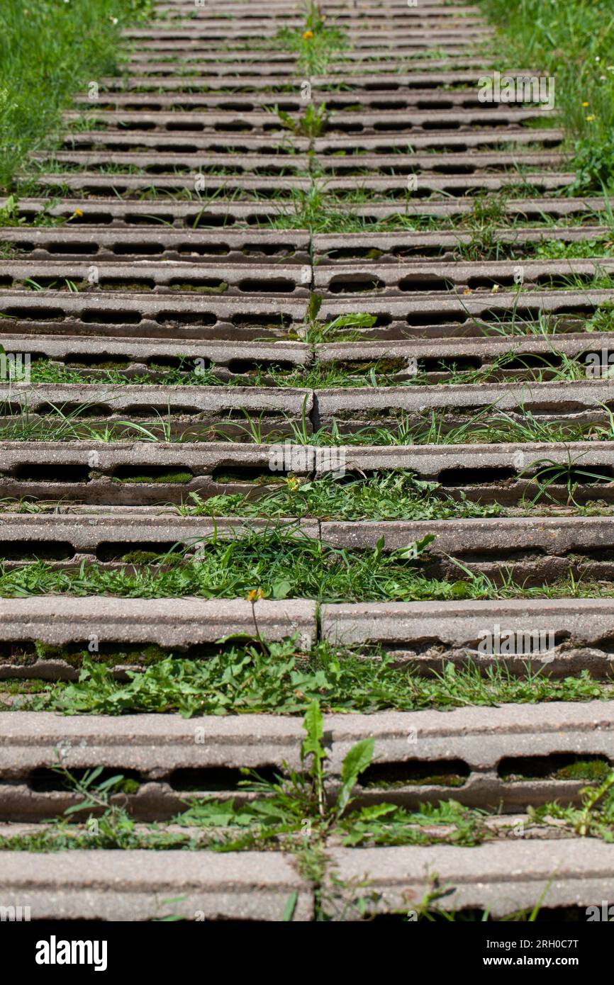 an old staircase in the countryside, steps of a street staircase in ...