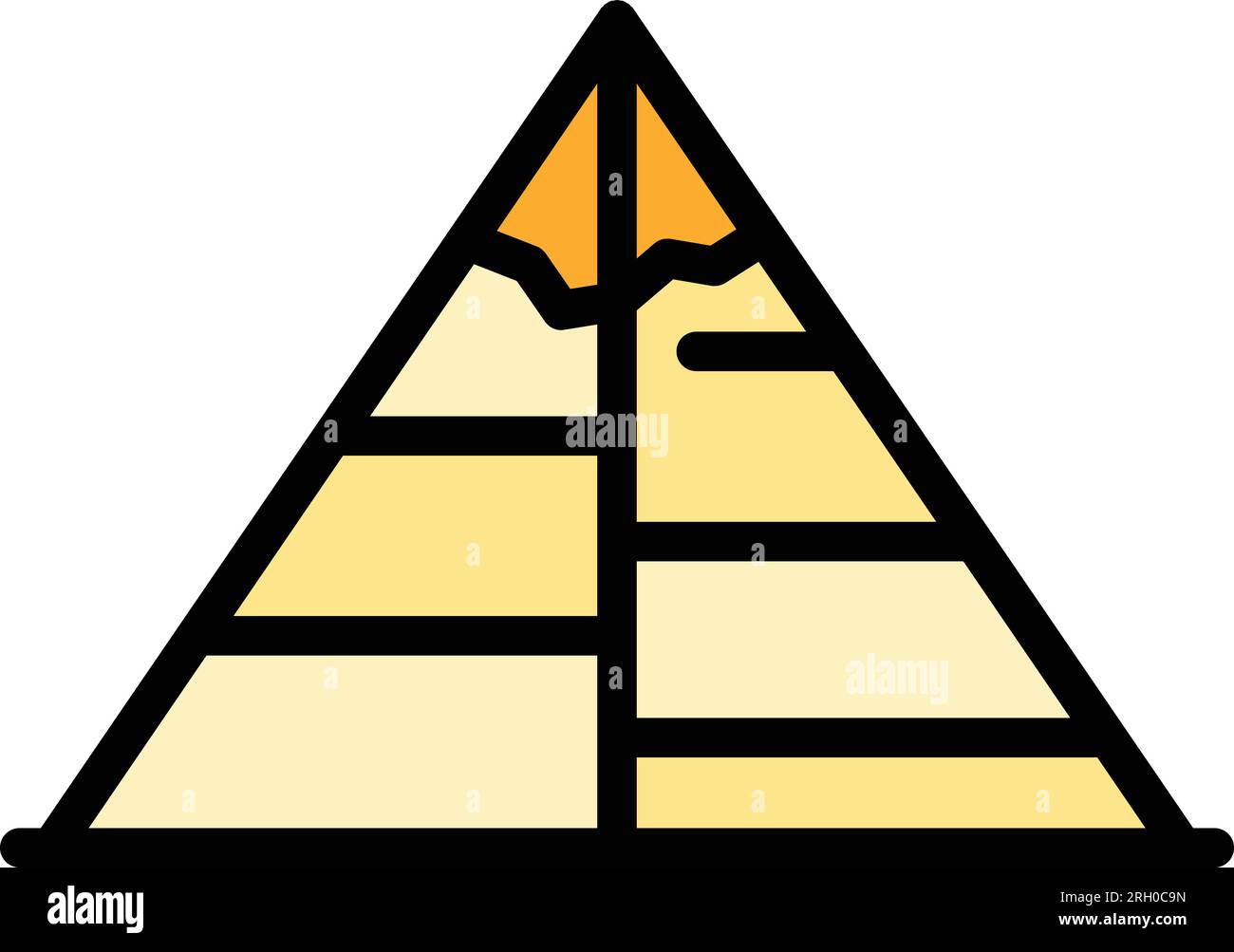 Giza pyramid icon outline vector. Ancient egypt. Cairo sand color flat ...