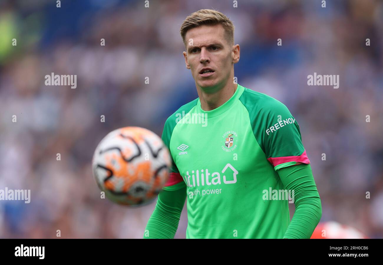 Brighton and Hove, UK. 12th Aug, 2023. Thomas Kaminski of Luton Town ...