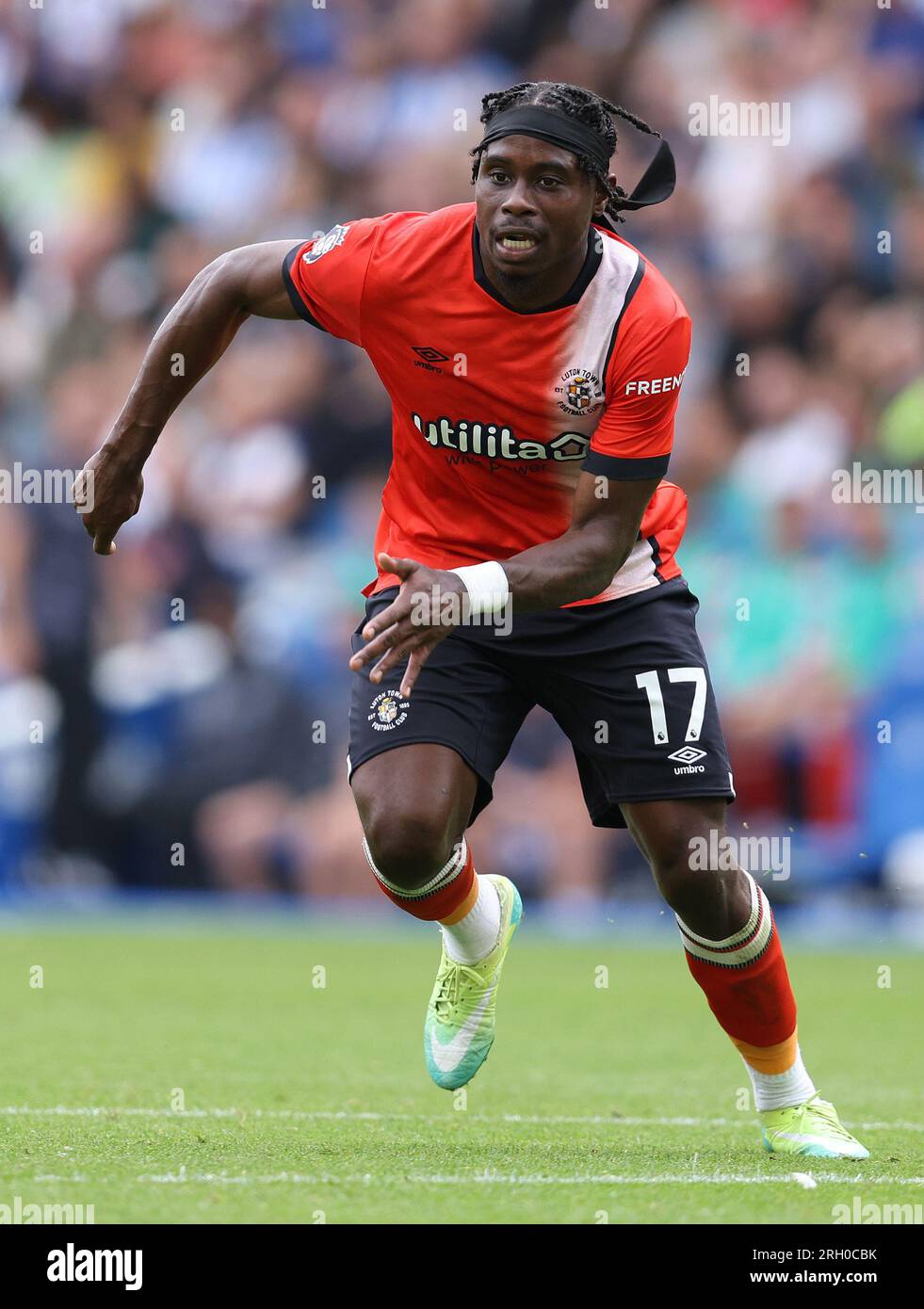 Brighton and Hove, UK. 12th Aug, 2023. Pelly Ruddock Mpanzu of Luton ...