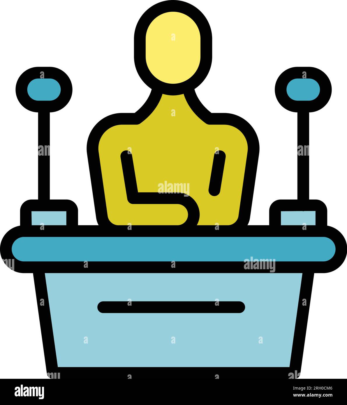 Speaker icon outline vector. Key leader. Social media color flat Stock ...