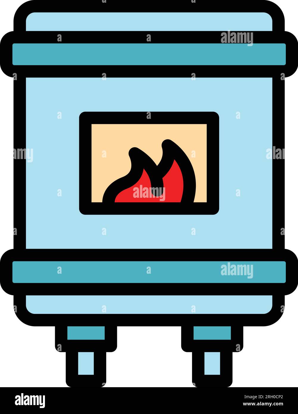 Geyser boiler icon outline vector. Gas house. Water heat color flat ...