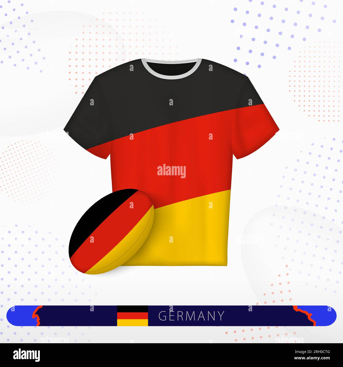 Germany rugby jersey with rugby ball of Germany on abstract sport ...