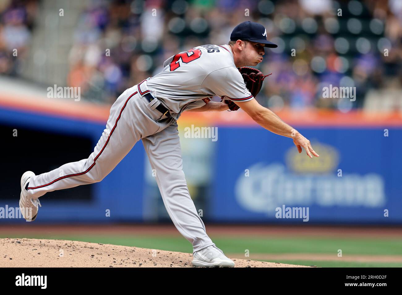 Atlanta Braves pitcher Allan Winans throws against the New York Mets ...