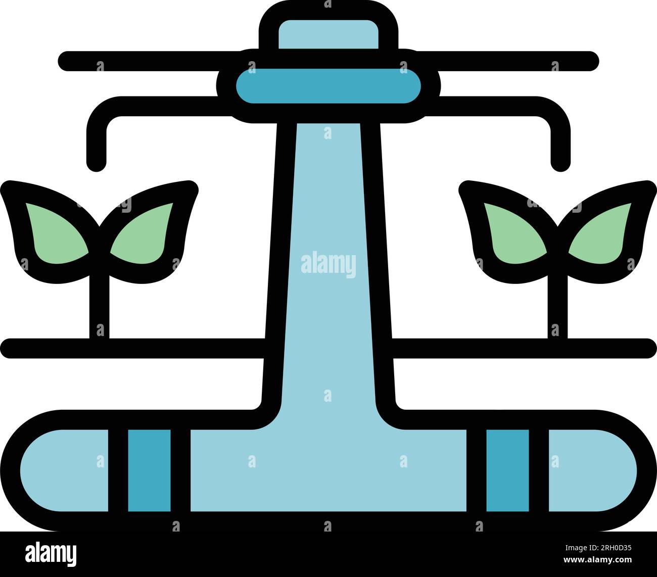 Plant irrigation system icon outline vector. Automatic farm. Spray pipe ...