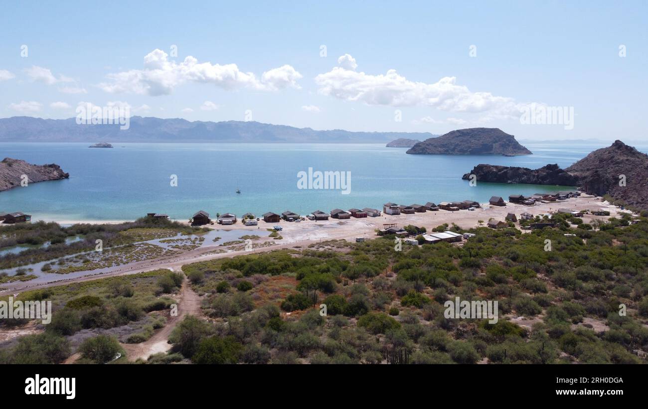 DRONE PHOTOGRAPHY AT EL BURRO BEACH BAJA CALIFORNIA SUR MEXICO Stock ...