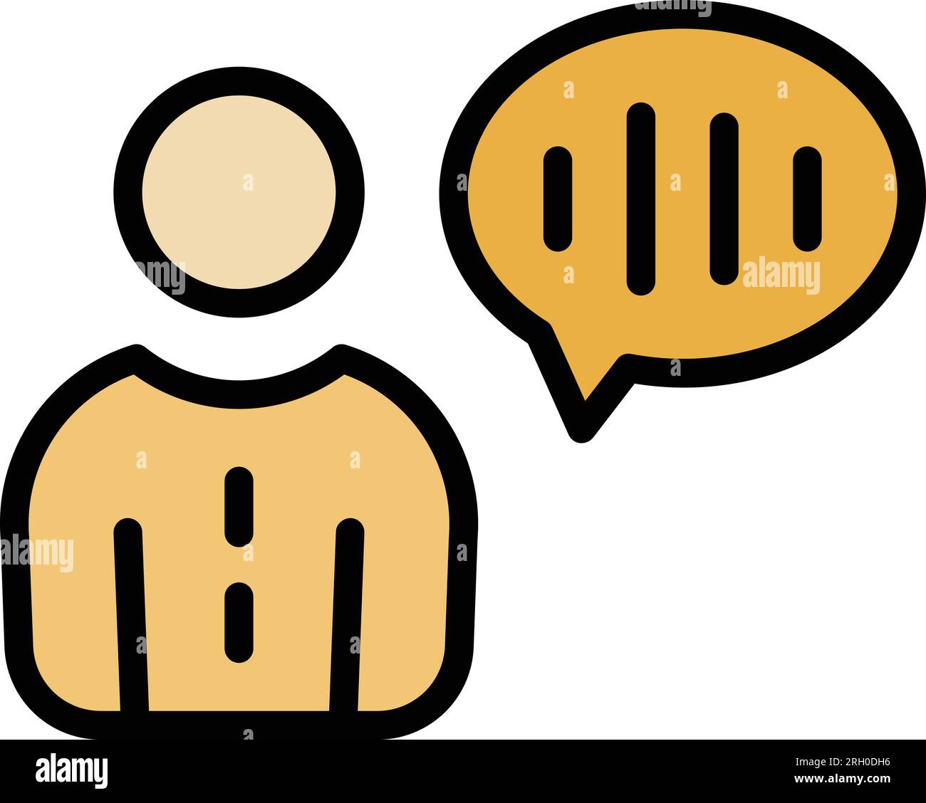 Group speaker icon outline vector. Online communication. Video screen ...