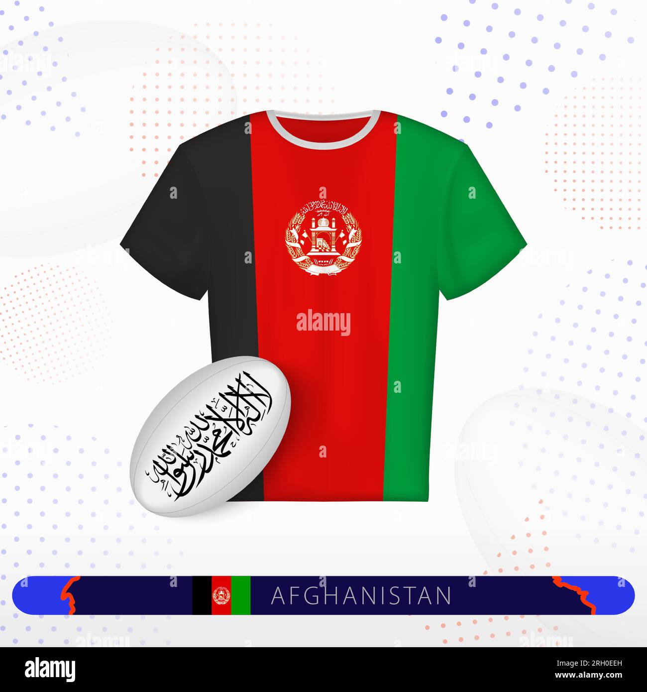 Afghanistan rugby jersey with rugby ball of Afghanistan on abstract ...