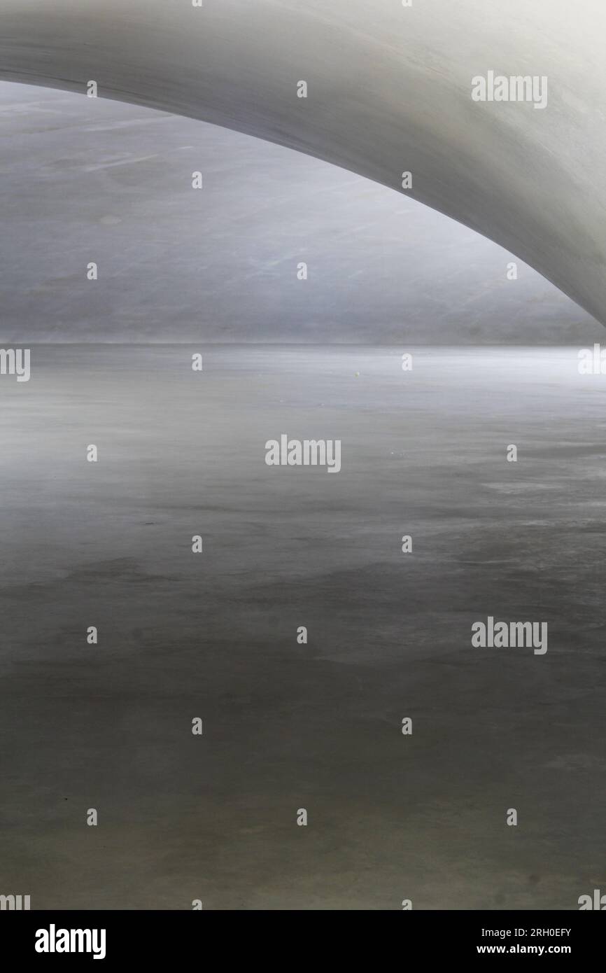 Concrete planes with an organic shape, architectural material and noble ...