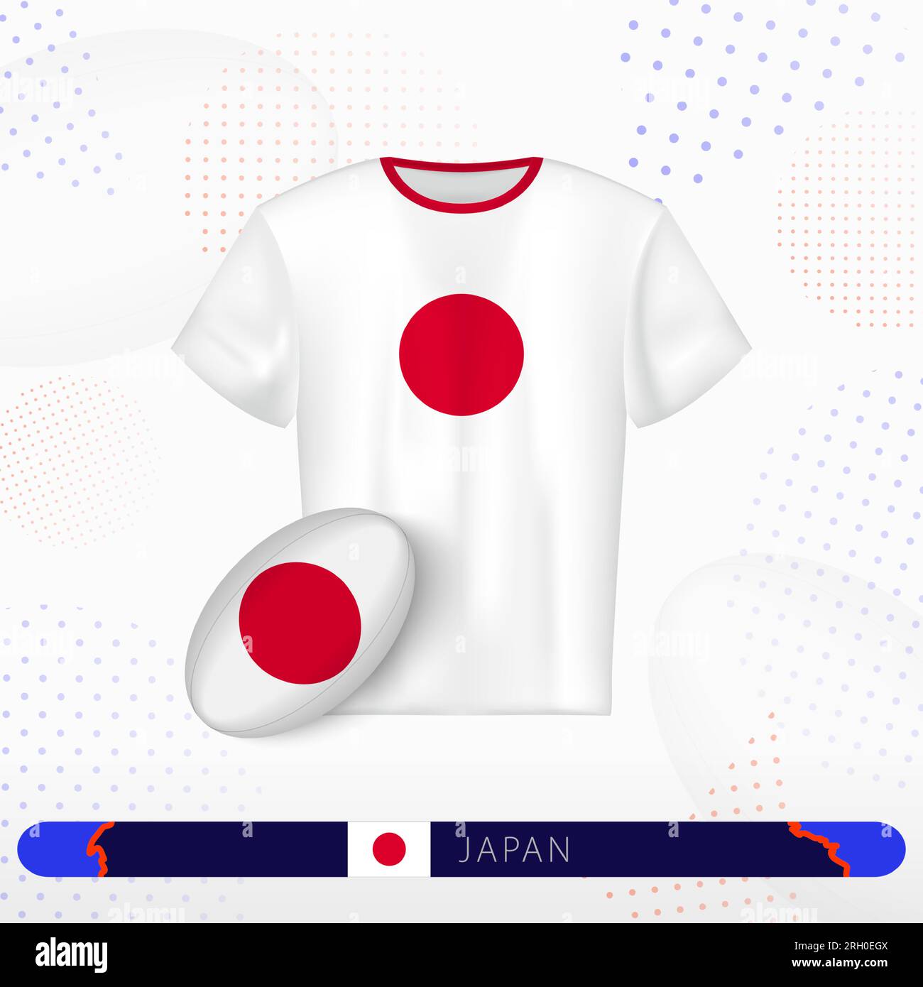 Japan rugby jersey with rugby ball of Japan on abstract sport ...