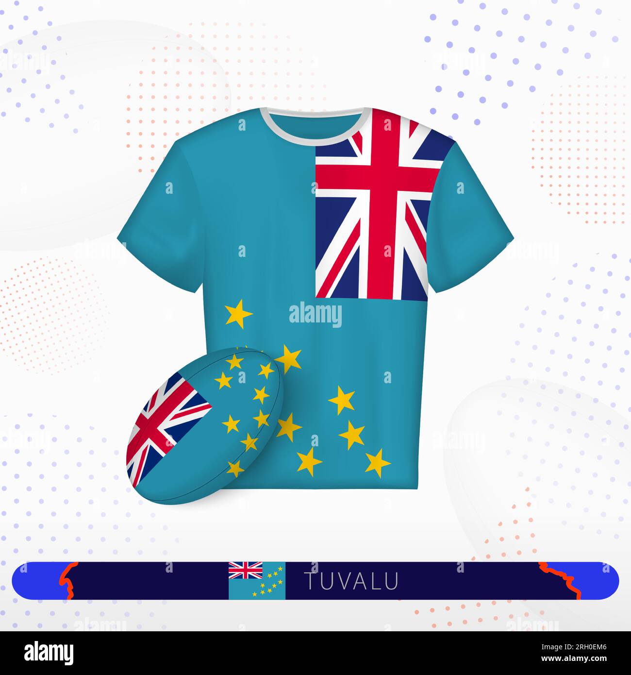 Tuvalu rugby jersey with rugby ball of Tuvalu on abstract sport ...
