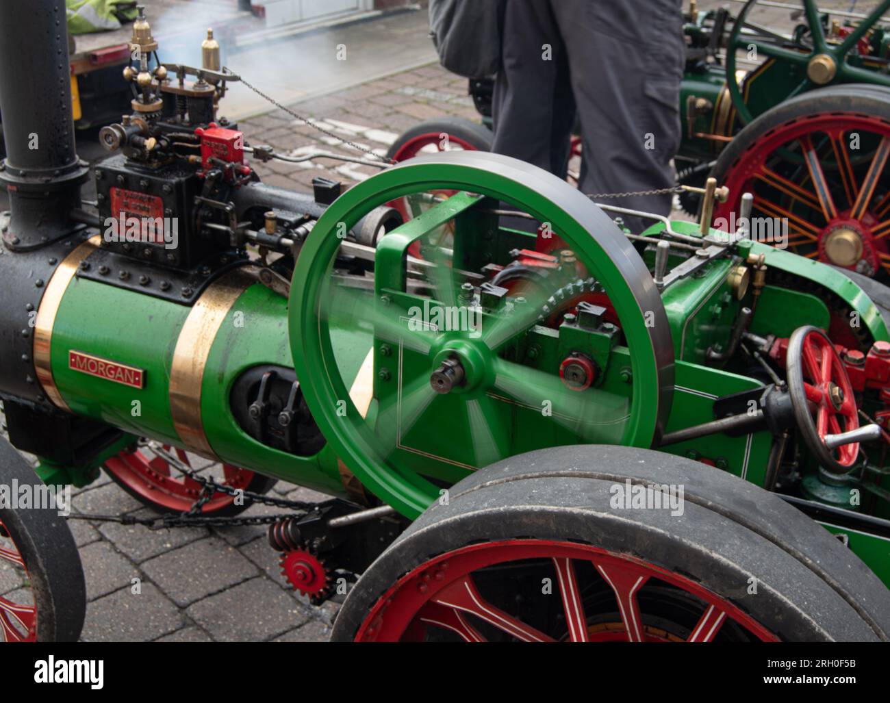Small Green Steam Engine Running At Driffield Steam Rally 2023 Stock ...