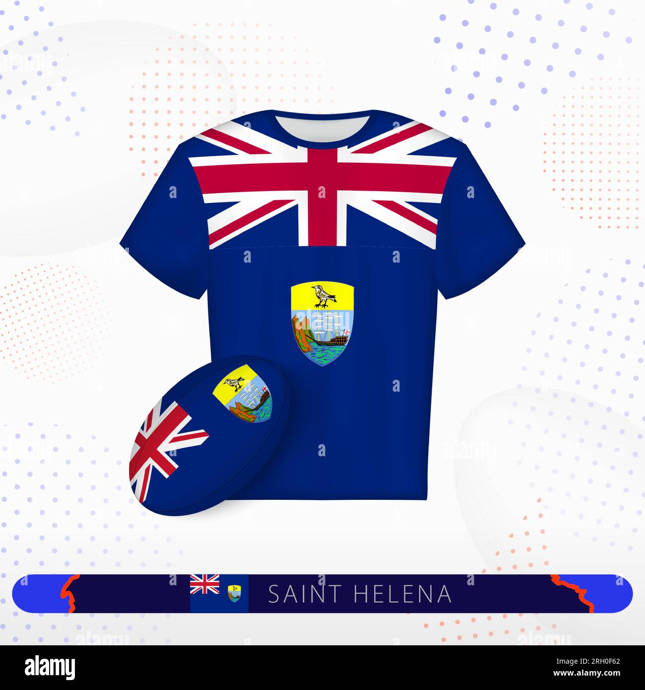 Saint Helena rugby jersey with rugby ball of Saint Helena on abstract ...