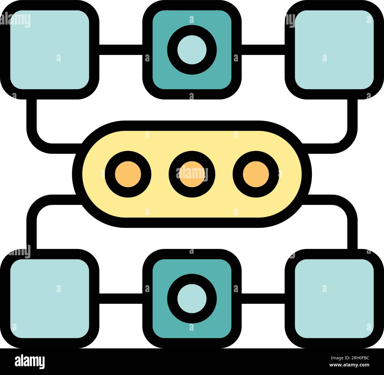 Workflow wheel icon outline vector. Flow system. Arrow software color ...