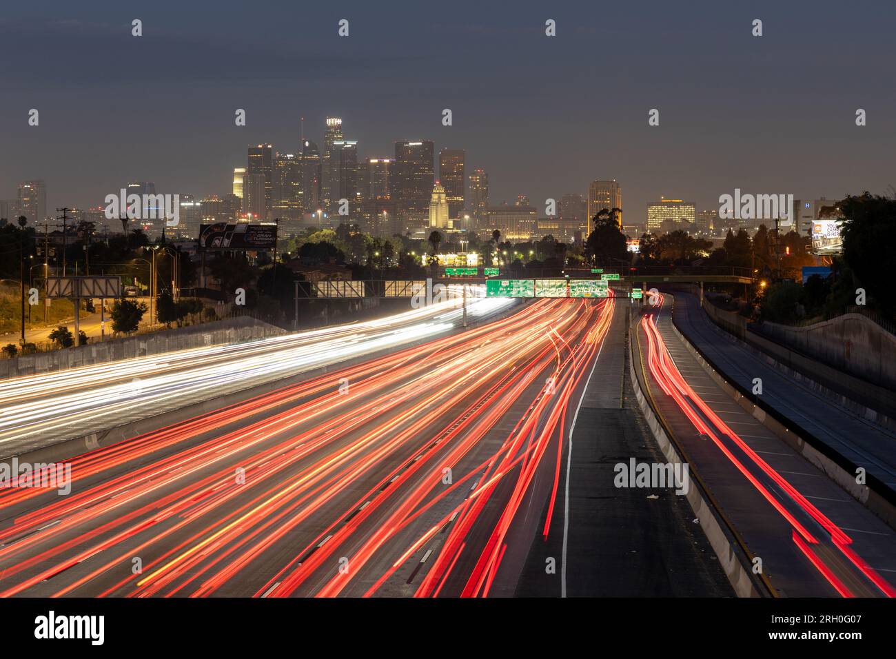 Morning Traffic On Interstate 10 Heading Into Downtown Los Angeles
