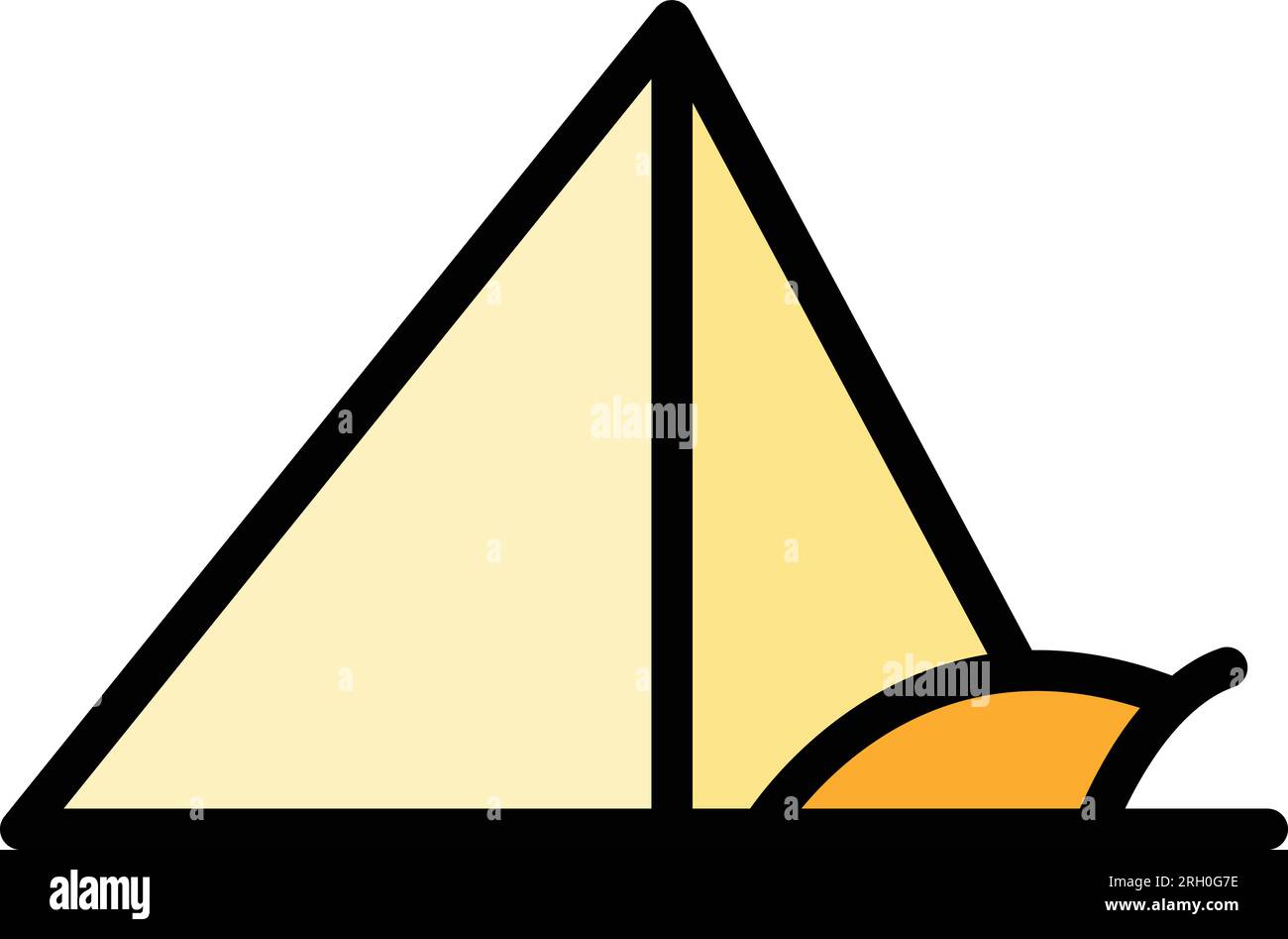 Pyramid icon outline vector. Cairo desert. Ancient egypt color flat ...