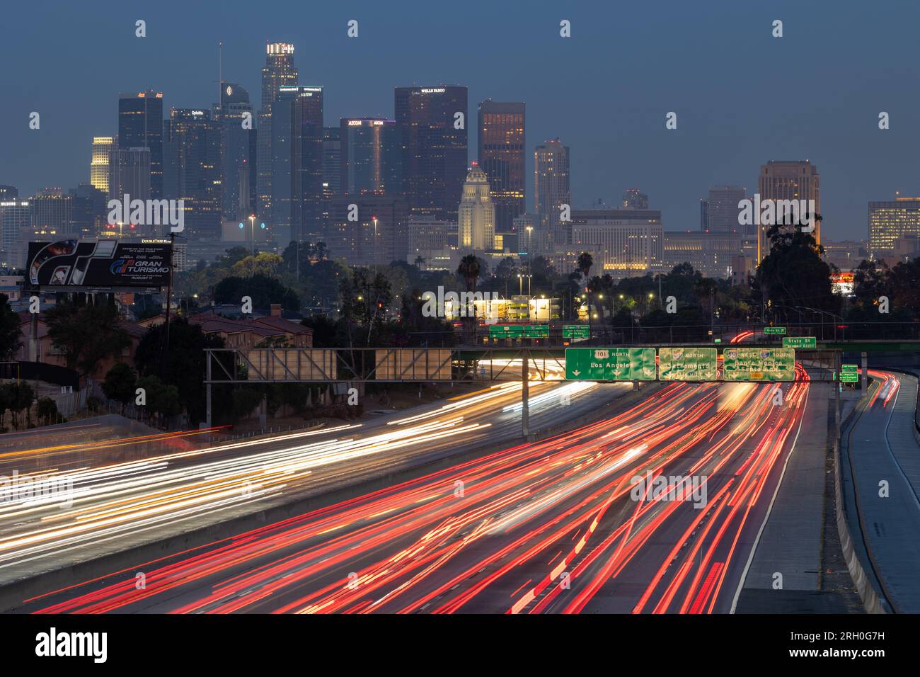 Morning Traffic On Interstate 10 Heading Into Downtown Los Angeles