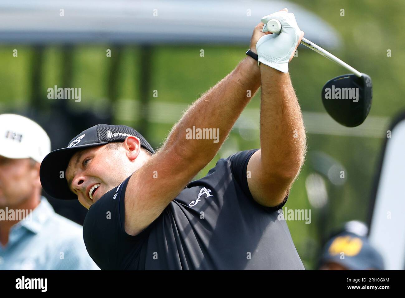 BEDMINSTER, NJ - AUGUST 12: Patrick Reed of 4 Aces GC tees off at the ...