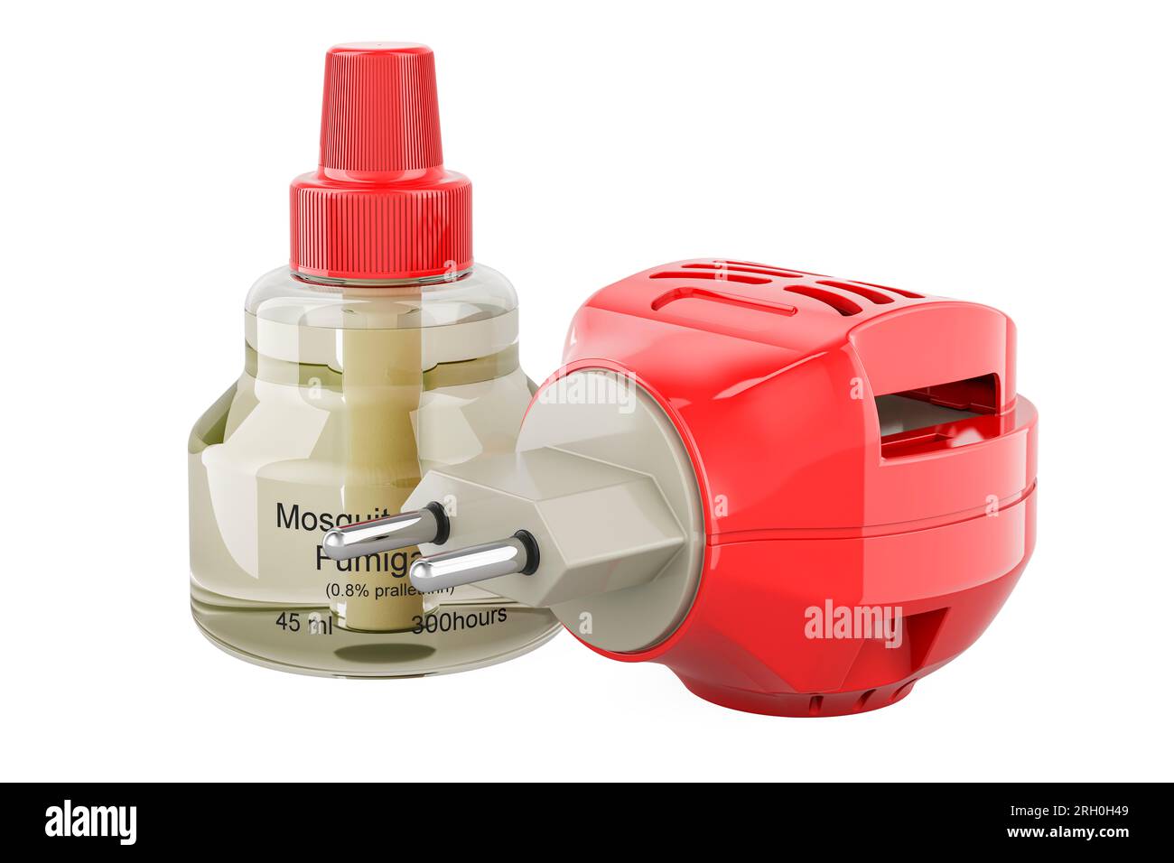 Anti-mosquito fumigator, red color. 3D rendering isolated on white ...