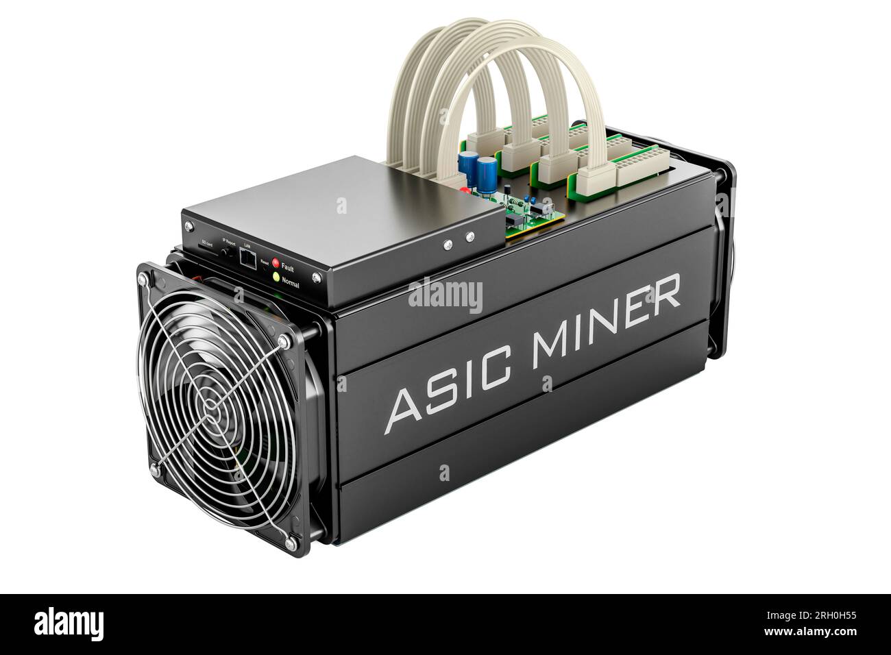 ASIC miner, closeup. 3D rendering isolated on white background Stock ...