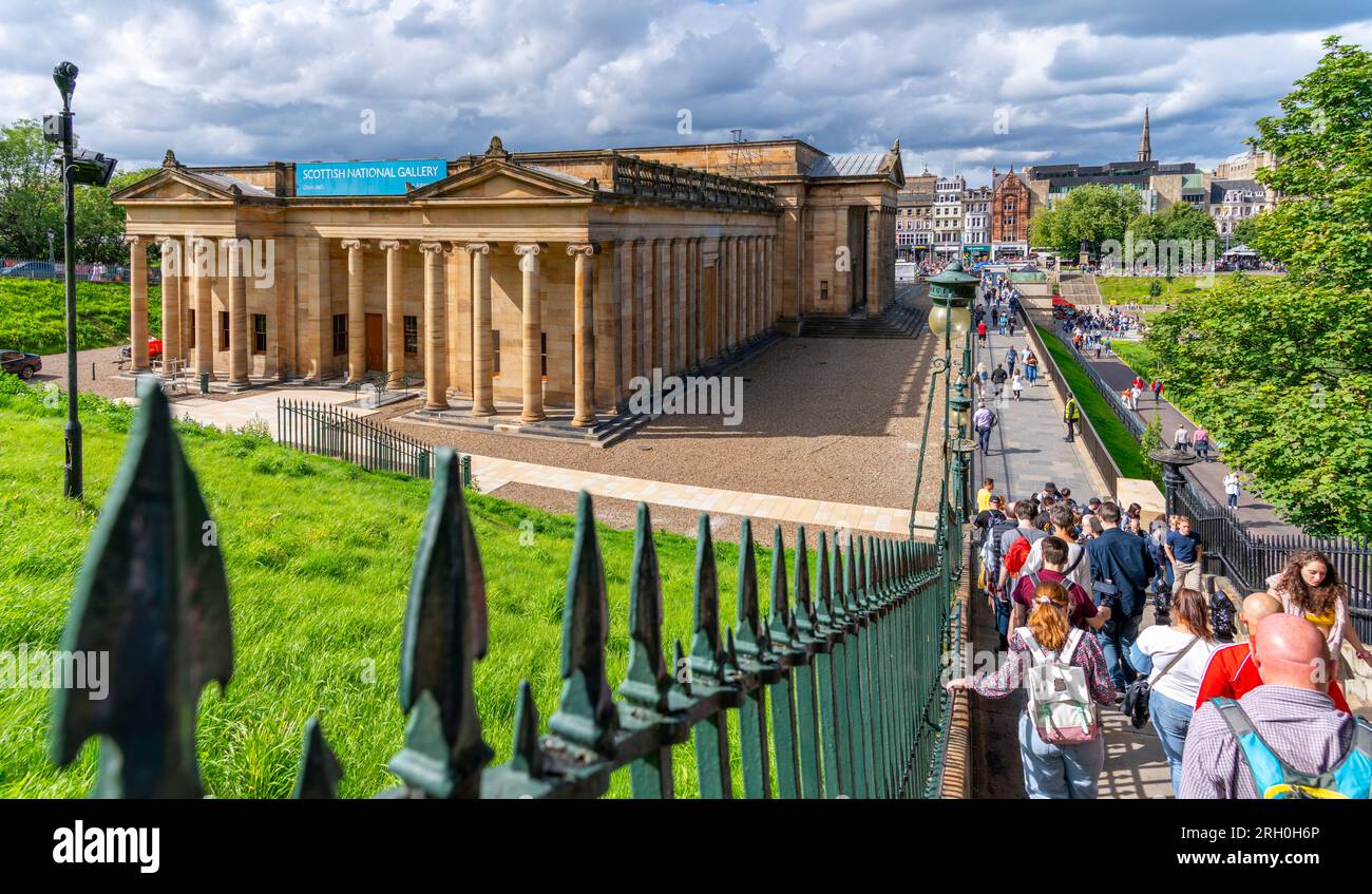 People climbing the refurbished Playfair Steps next to Scottish ...