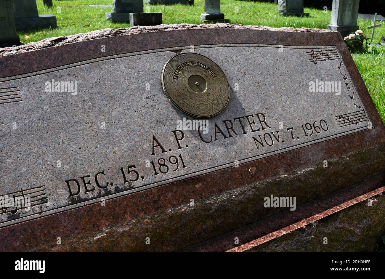 The grave of country music pioneer and founder of the historic Carter Family, in Maces Spring in ...
